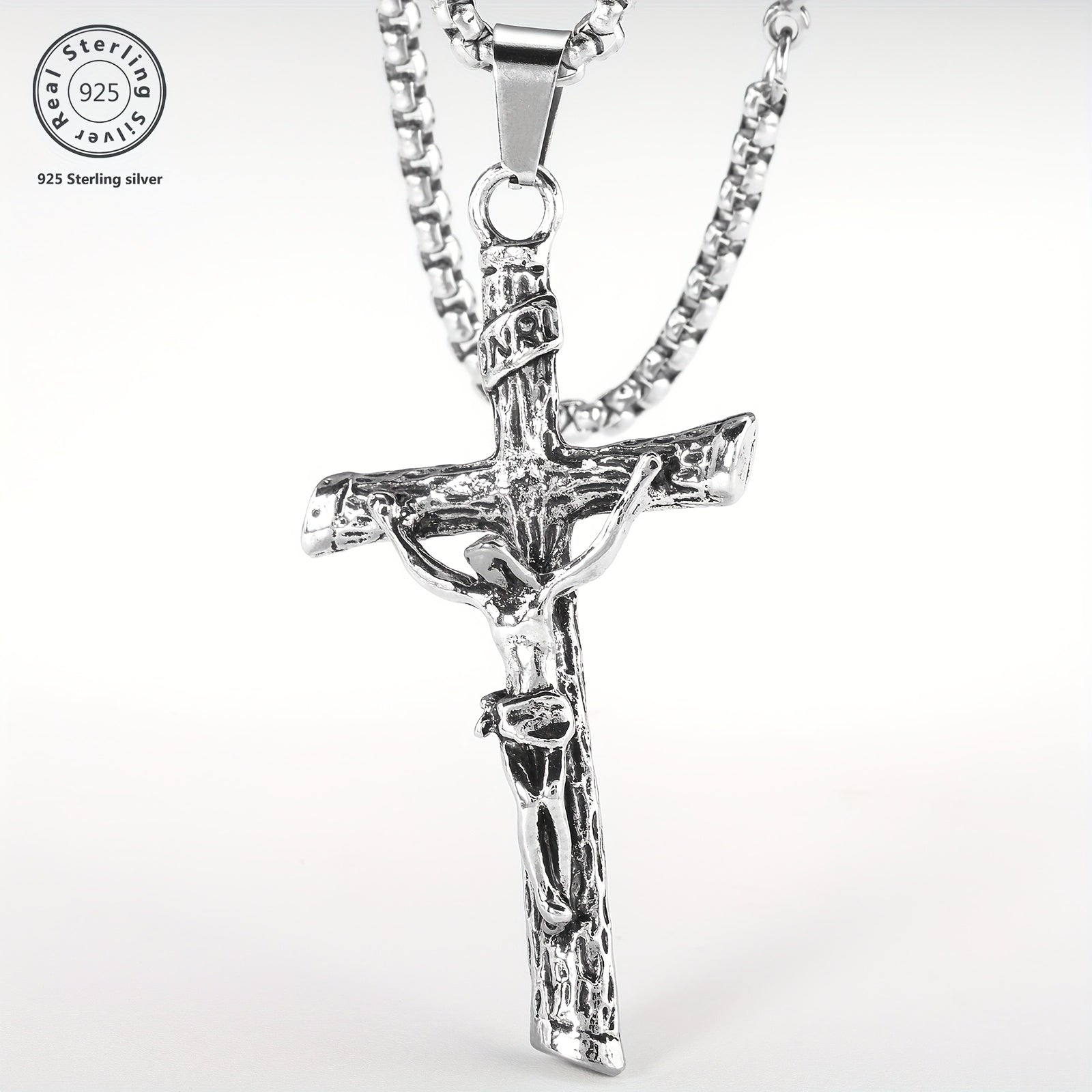 Embossed Jesus Crucifixion Pendant Necklace for Men Fashion Jewelry ...